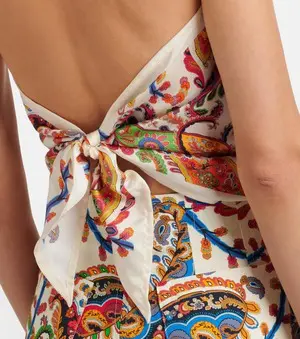 Etro Printed Silk Halter Tank Top - Multicoloured