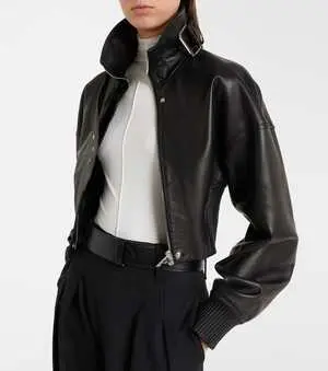 Sportmax Ossido Leather Blouson Jacket - Black