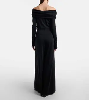Max Mara Cocco Virgin Wool Jersey Wide-leg Pants