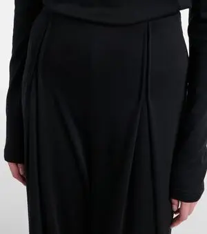 Max Mara Cocco Virgin Wool Jersey Wide-leg Pants - Black