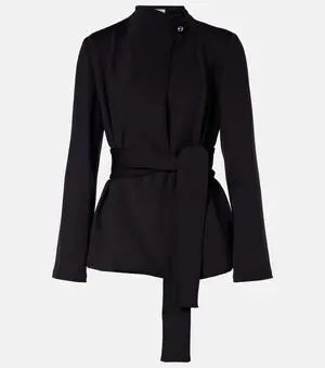 Max Mara Talamo Belted Jersey Blazer - Black