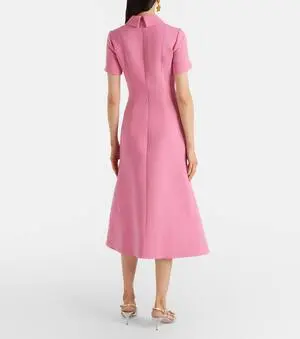 EMILIA WICKSTEAD Eman Wool Crêpe Midi Dress - Pink