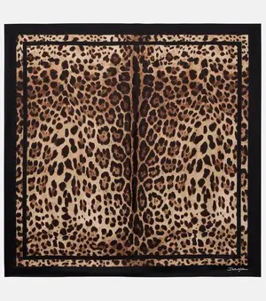 Dolce & Gabbana Leopard-print Silk Scarf - Brown