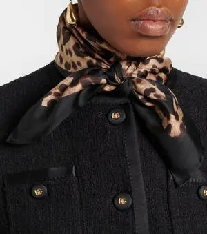 Dolce & Gabbana Leopard-print Silk Scarf - Brown