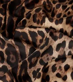 Dolce & Gabbana Leopard-print Silk Scarf - Brown