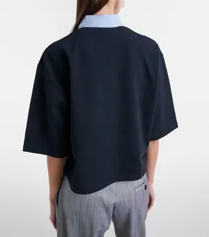 Stella McCartney Cropped Cotton Piqué Polo Shirt