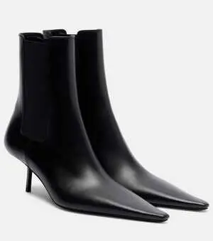 Saint Laurent Victoire 55 Leather Ankle Boots