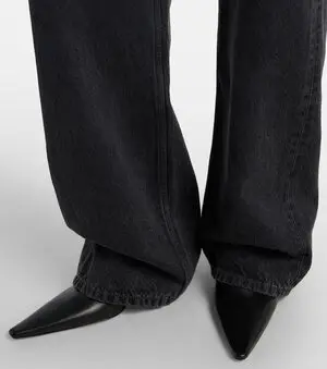 Saint Laurent Victoire 55 Leather Ankle Boots