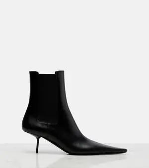 Saint Laurent Victoire 55 Leather Ankle Boots