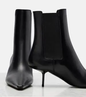 Saint Laurent Victoire 55 Leather Ankle Boots