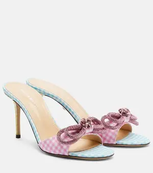 Mach & Mach Double Bow 85 Gingham Mules - Multicoloured