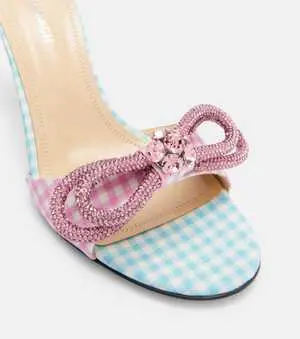 Mach & Mach Double Bow 85 Gingham Mules - Multicoloured