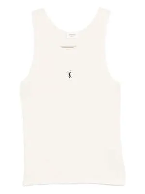 Saint Laurent Logo Cotton Tank Top