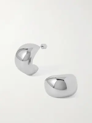 MARTHA CALVO Jordyn Rhodium-plated Hoop Earrings - Silver
