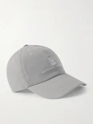 Brunello Cucinelli Logo-Embroidered Baseball Cap Gray