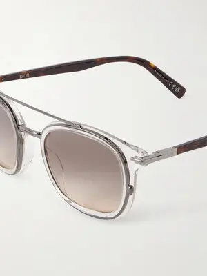 Dior Blacksuit S14i Square-frame Acetate And Silver-tone Sunglasses - Neutrals