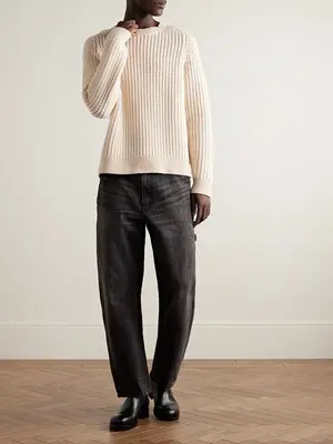 NILI LOTAN Demitry Open-knit Sweater - Neutrals