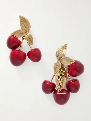 Saint Laurent Cerises Clip Earrings - Red