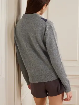 SPORTY & RICH Cashmere And Wool-blend Polo Sweater