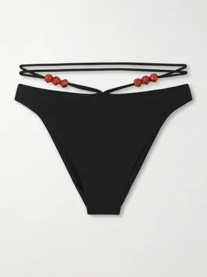 Magda Butrym Bead-embellished Bikini Briefs - Black