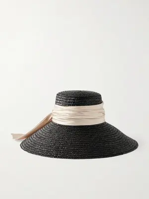 Eugenia Kim Mirabel Satin-trimmed Straw Sunhat - Black
