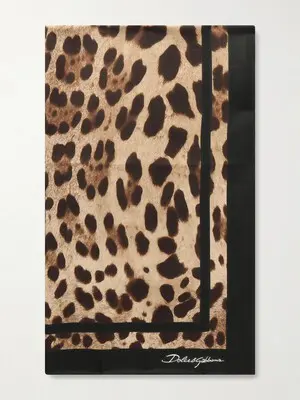 Dolce & Gabbana Leopard-print Silk-twill Scarf - Animal Print