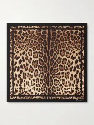 Dolce & Gabbana Leopard-print Silk-twill Scarf - Animal Print