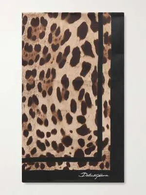 Dolce & Gabbana Leopard-print Silk-twill Scarf Leopard Print