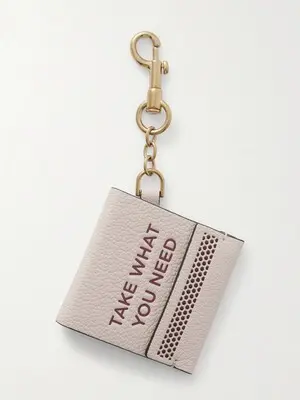 ANYA HINDMARCH Match Book Leather And Gold-tone Keychain - Cream