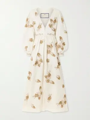 Agua Bendita Frambuesa Embroidered Maxi Dress - Multi