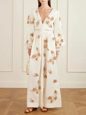 Agua Bendita Frambuesa Embroidered Maxi Dress - Multi