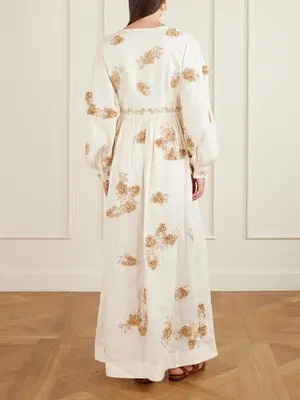 Agua Bendita Frambuesa Embroidered Maxi Dress - Multi