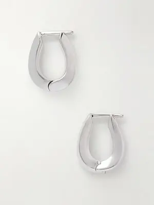 JIL SANDER Tone Hoop Earrings - Silver