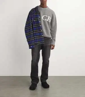 COLE BUXTON Wool-blend Logo Sweater - Grey