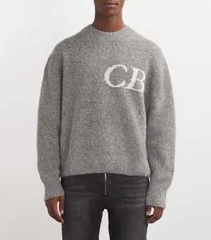 COLE BUXTON Wool-blend Logo Sweater - Grey