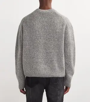 COLE BUXTON Wool-blend Logo Sweater - Grey