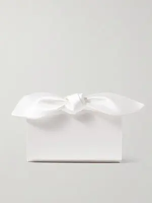 AQUAZZURA Bow Tie Mini Satin Clutch - White