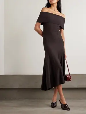 Arch4 Marilyn Off-the-shoulder Cashmere Midi Dress
