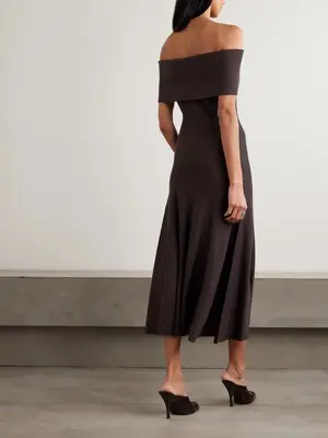 Arch4 Marilyn Off-the-shoulder Cashmere Midi Dress