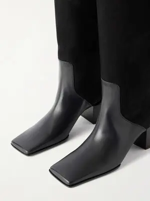 Alaïa Textured-leather And Suede Knee High Boots - Black