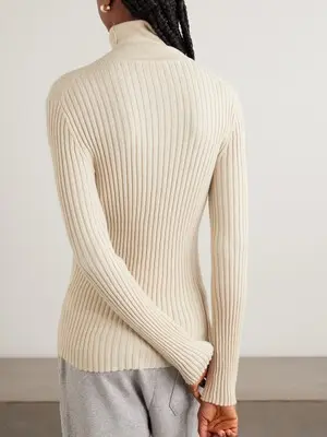 THE ELDER STATESMAN Ribbed Cashmere Turtleneck Sweater