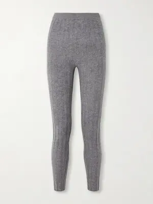THE ELDER STATESMAN Ribbed Cashmere Leggings