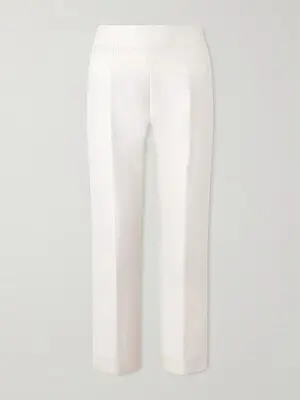 TOTEME Wool And Silk-blend Straight-leg Pants - Ecru