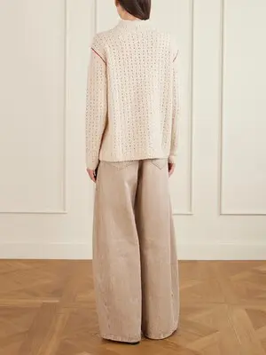 THE ELDER STATESMAN Glacier Open-knit Cashmere Sweater