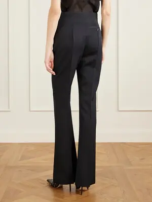 Alexander McQueen Pleated Zip-detailed Flared Pants