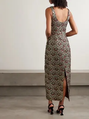 Simkhai Ravenna Metallic Jacquard Midi Dress - Multi