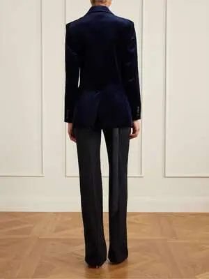Victoria Beckham Satin-trimmed Velvet Blazer