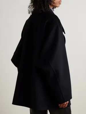 Loewe Wool Double-breasted Coat - Black
