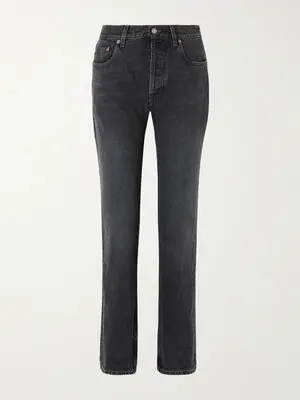 Saint Laurent High-rise Straight-leg Jeans - Black