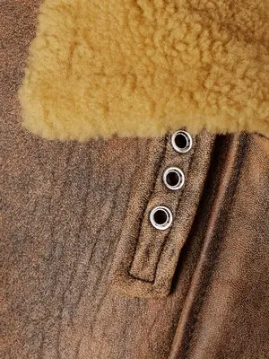 Khaite Sandor Shearling-trimmed Leather Jacket - Brown